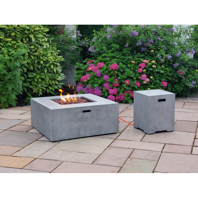 Ebern Designs Lagreta 40Cm H x 92Cm W Polyresin Propane Fire Pit | Wayfair.co.uk